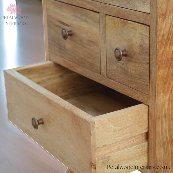 Light Brown Solid Wood - 4-Drawer Chest | Varied Drawer Sizes ...