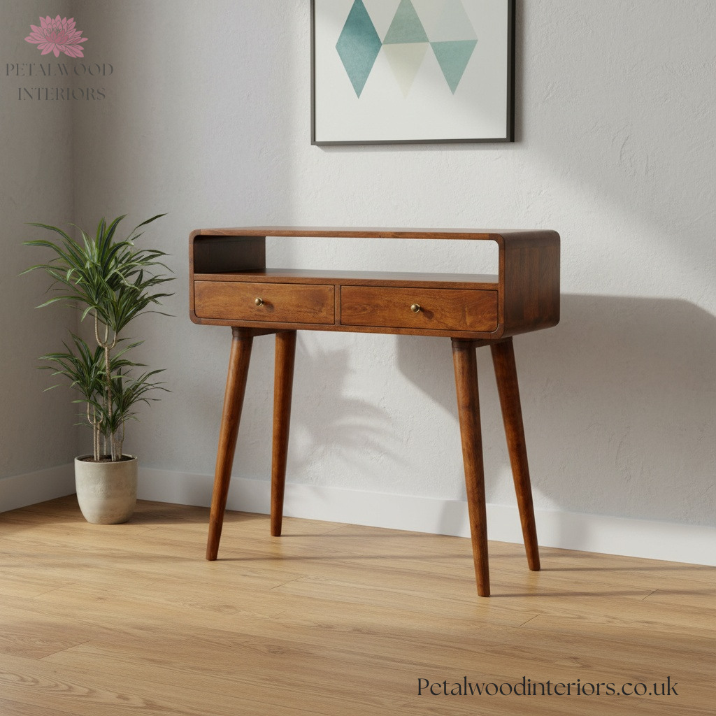 Dark Wood Console Table - Hallway & Entrance Table - Solid Wood ...