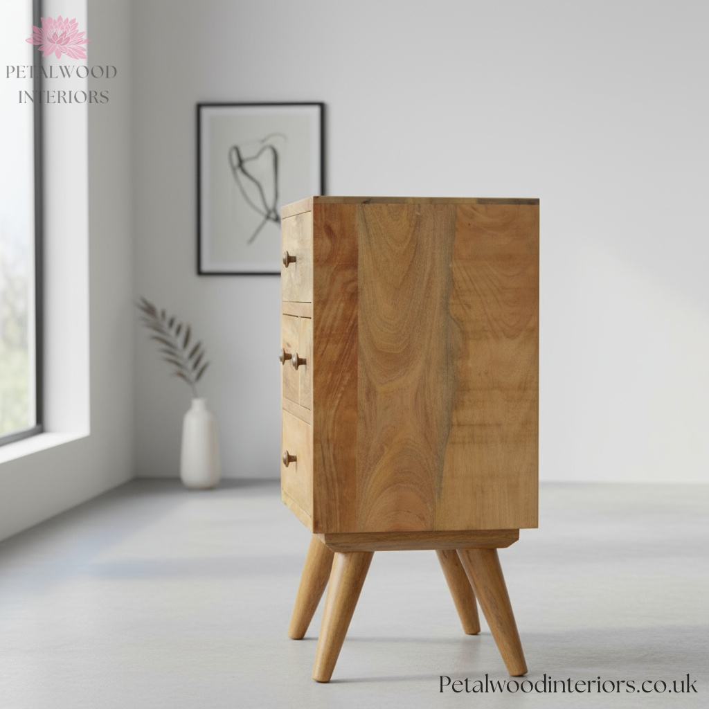 Light Wood 4-Drawer Chest of Drawers - Varied Drawer Sizes – Petalwood ...
