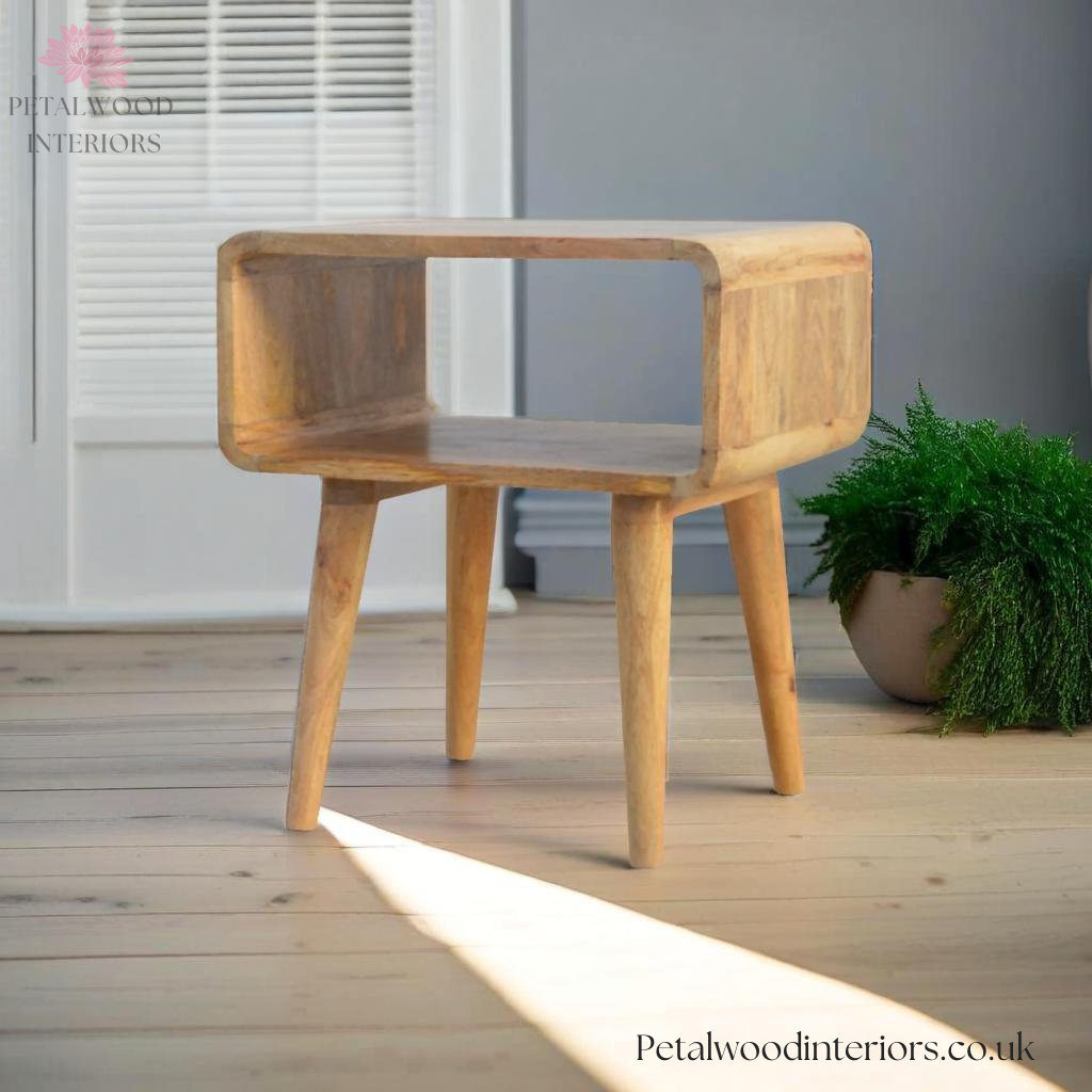 Solid Wood Bedside Table - Open Front Shelf - Classic Design ...