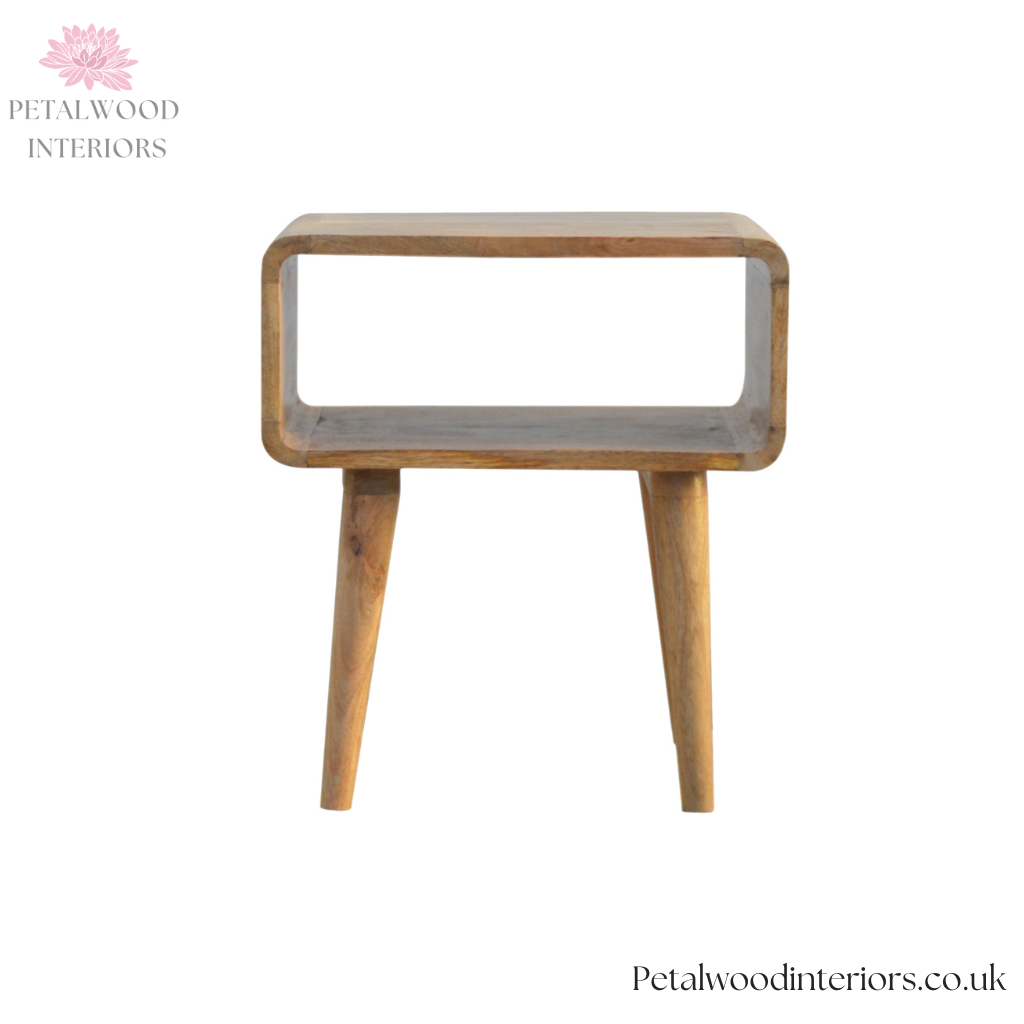 Solid Wood Bedside Table - Open Front Shelf - Classic Design ...