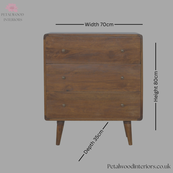 Solid Wood Chest of Drawers - 3 Drawers - Traditional Wood Design ...