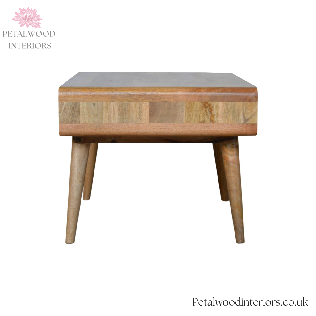 Solid Wood Coffee Table - Single Drawer with Open Shelves - Classic De ...
